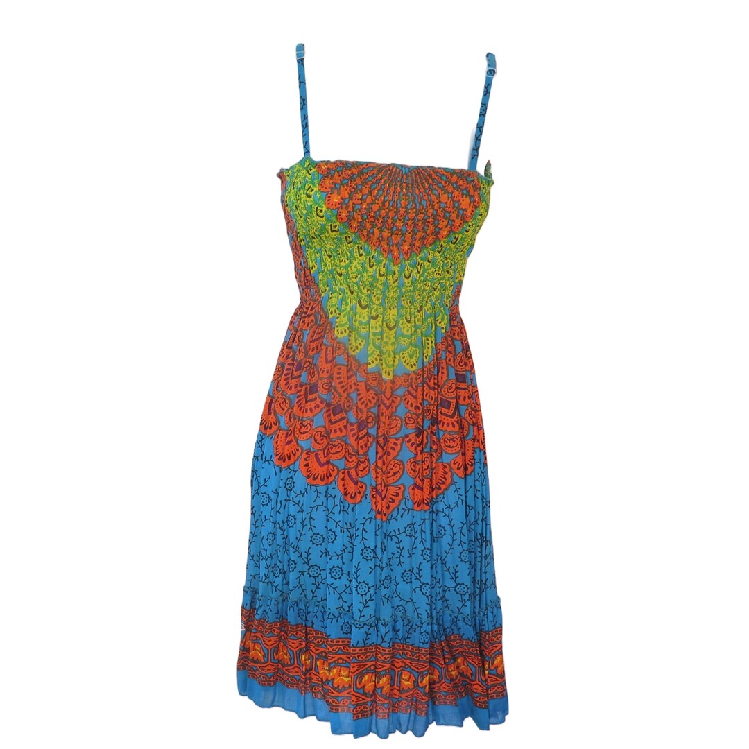 Sundress Summer Resort Sexy Backless Beach Cotton Cover-up Gold Foil ...