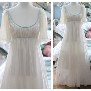 1960s Claire Sandra by Lucie Ann Empire Waist Milkmaid Peasant Gown ...
