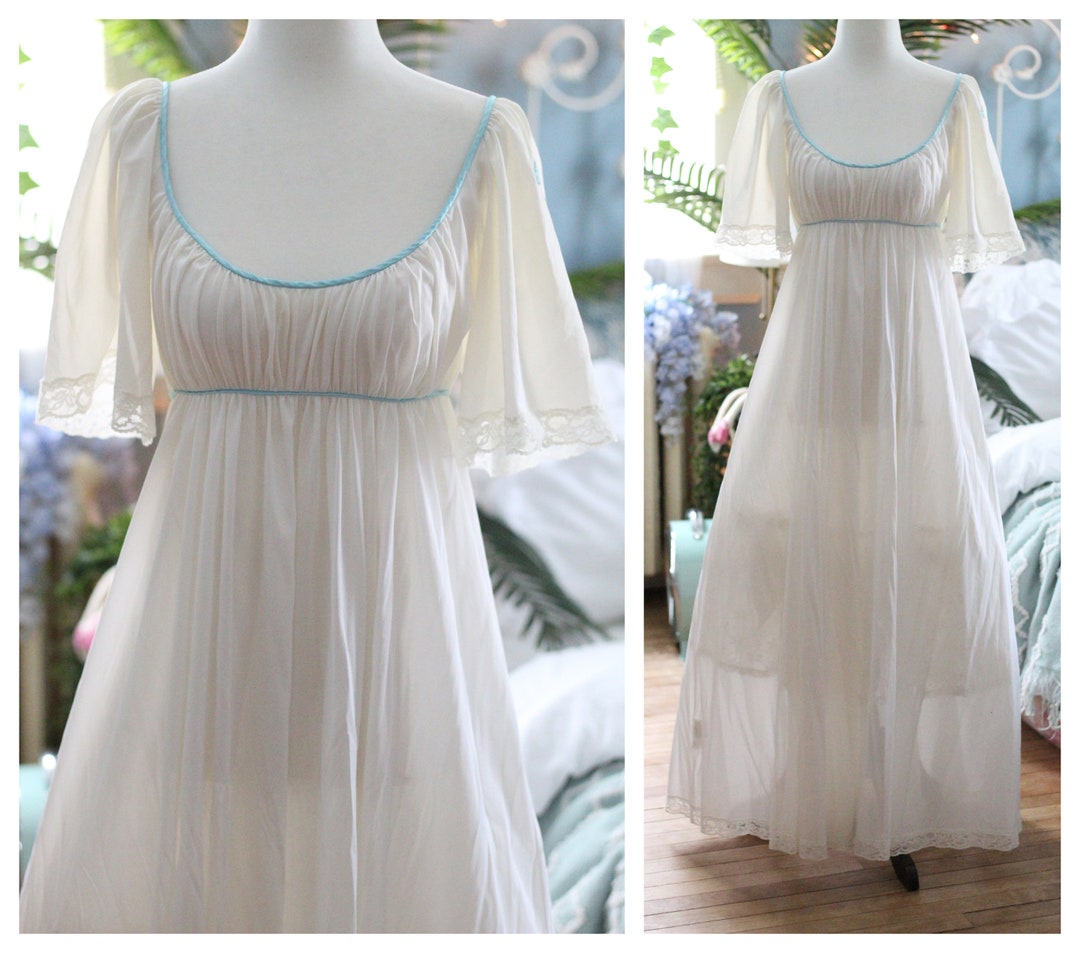 1960s Claire Sandra by Lucie Ann Empire Waist Milkmaid Peasant Gown ...