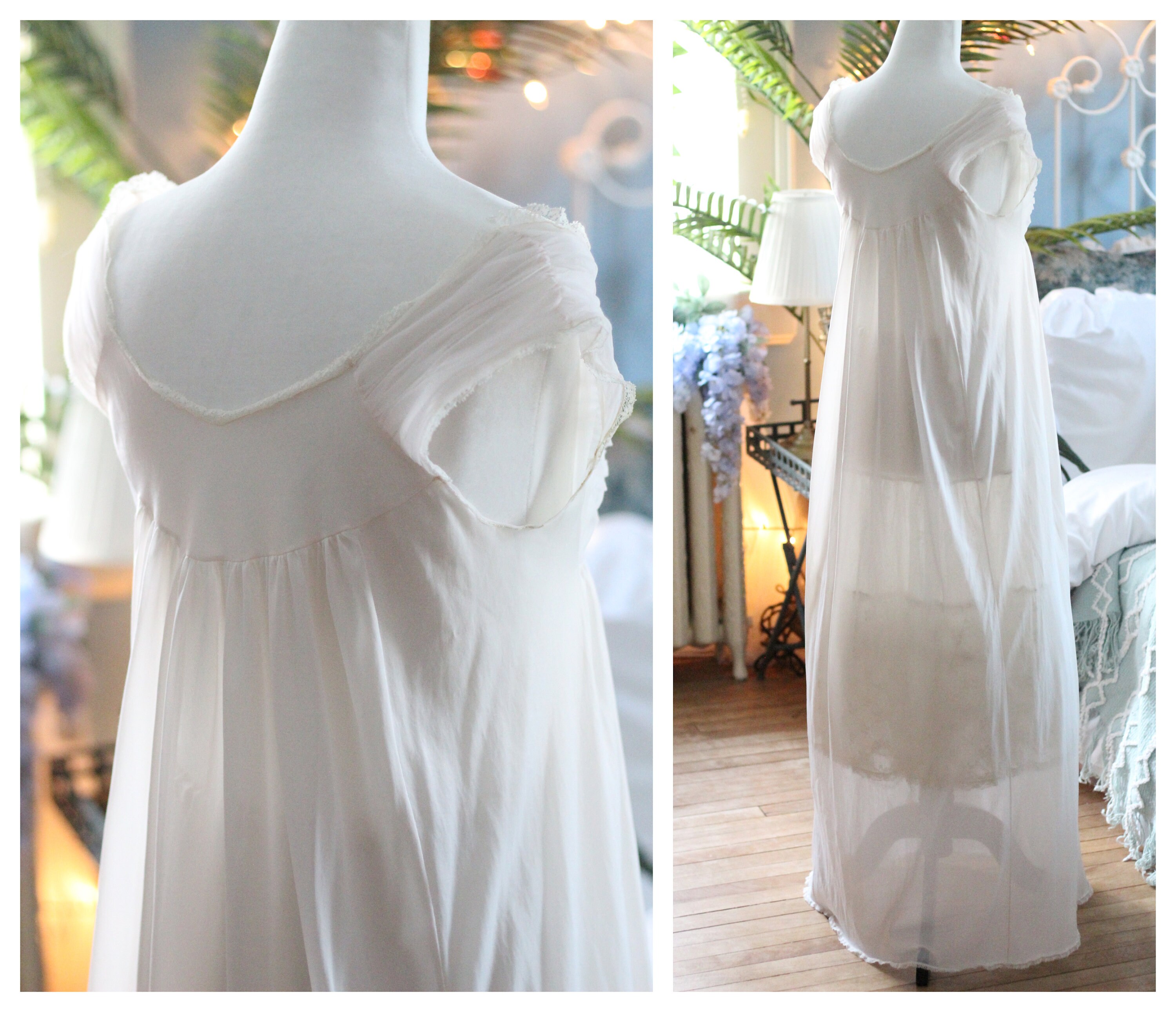 1950s Soft Barely Pink Munsingwear Regency Nightgown / Semi Sheer Cap ...