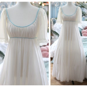 1960s Claire Sandra by Lucie Ann Empire Waist Milkmaid Peasant Gown ...