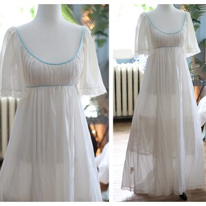 1960s Claire Sandra by Lucie Ann Empire Waist Milkmaid Peasant Gown ...