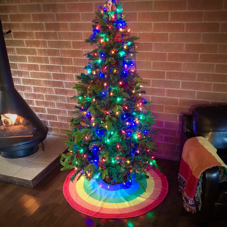 Rainbow Pride Christmas Tree Skirt Rainbow Tree Skirt Pride - Etsy
