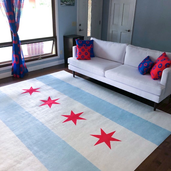 Chicago Flag Area Rugs Chicago Flag Area Rug Chicago Rug | Etsy
