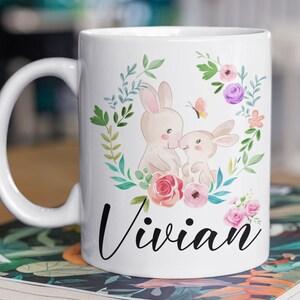 Cute Rabbit Mug - Custom Rabbit Coffee Cup - Rabbit Gifts for Women ...