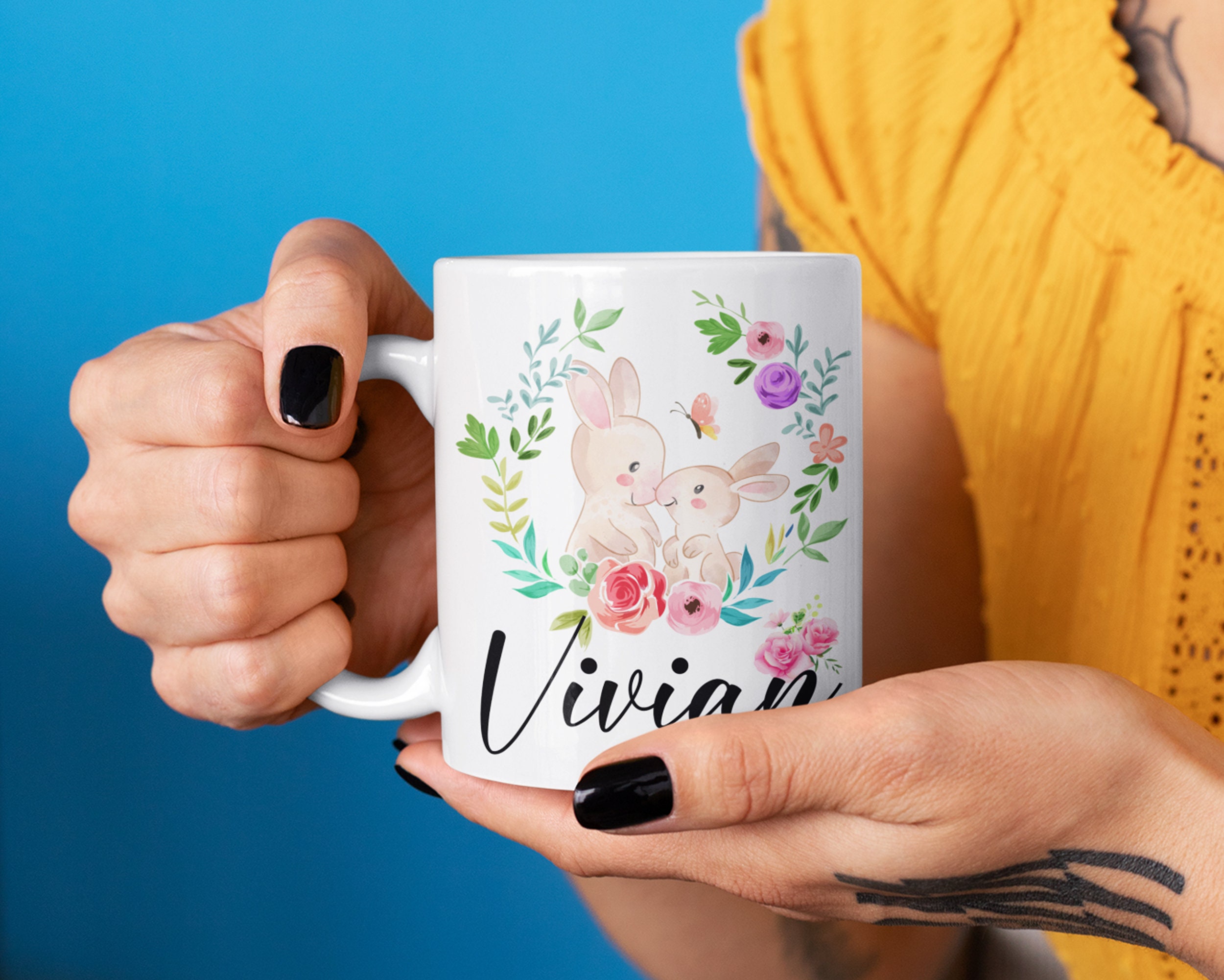 Cute Rabbit Mug Custom Rabbit Coffee Cup Rabbit Gifts for - Etsy