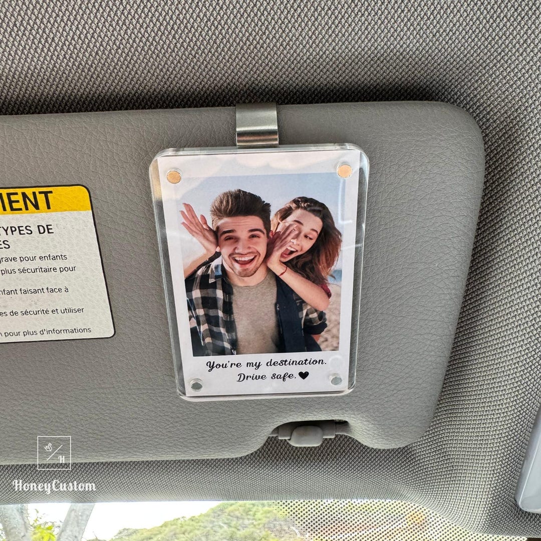 Custom Photo Car Visor Clip, Personalized Sun Visor Photo Holder for ...