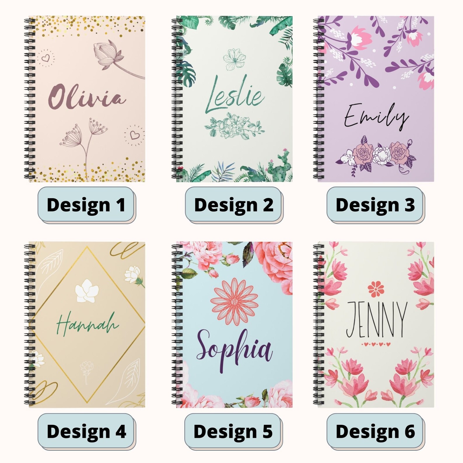 Personalized Spiral Notebook Custom Name Spiral Notebook | Etsy