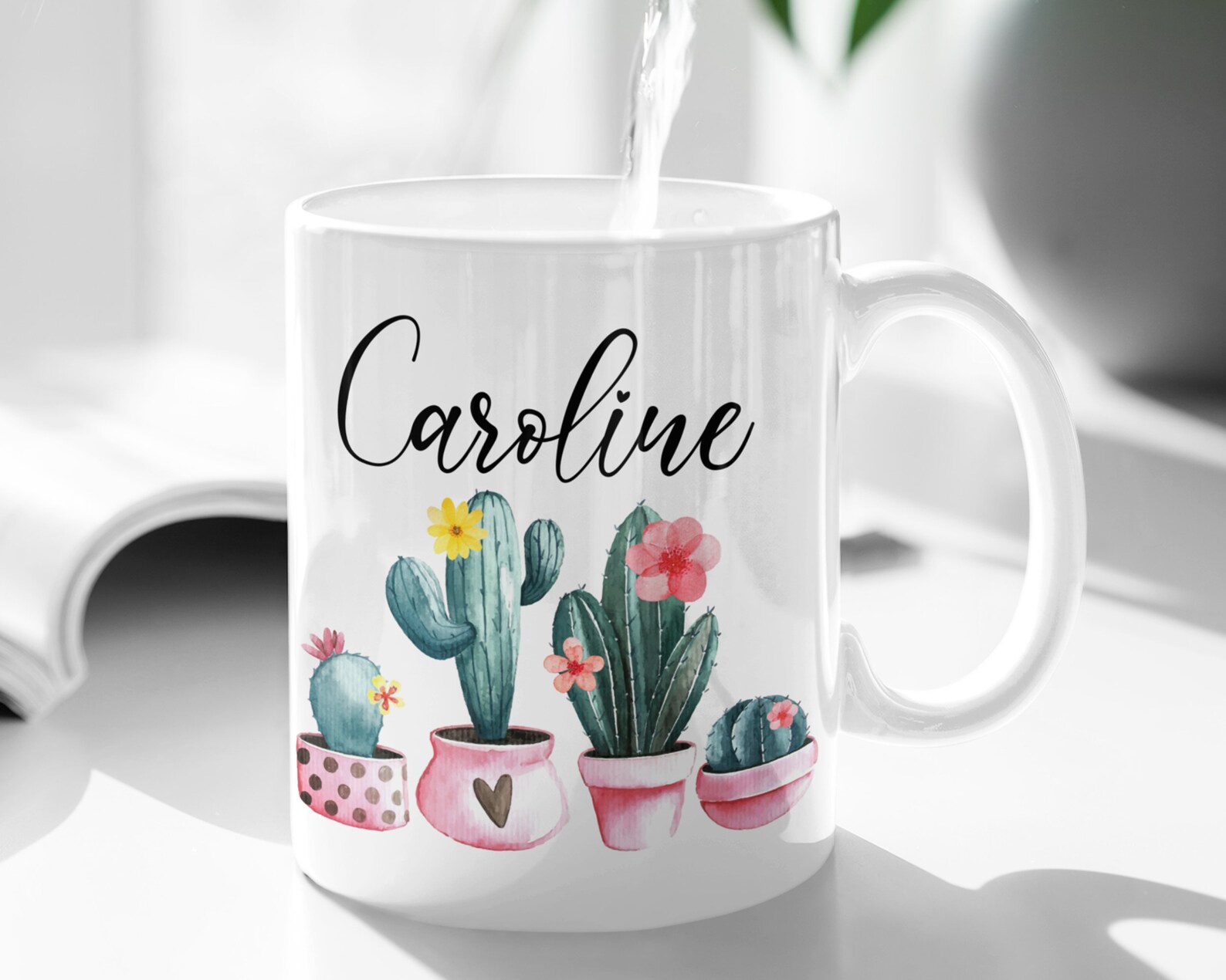 Cactus Mug, Custom Cactus Coffee Mug - Cute Cactus Cup - Plant Coffee ...