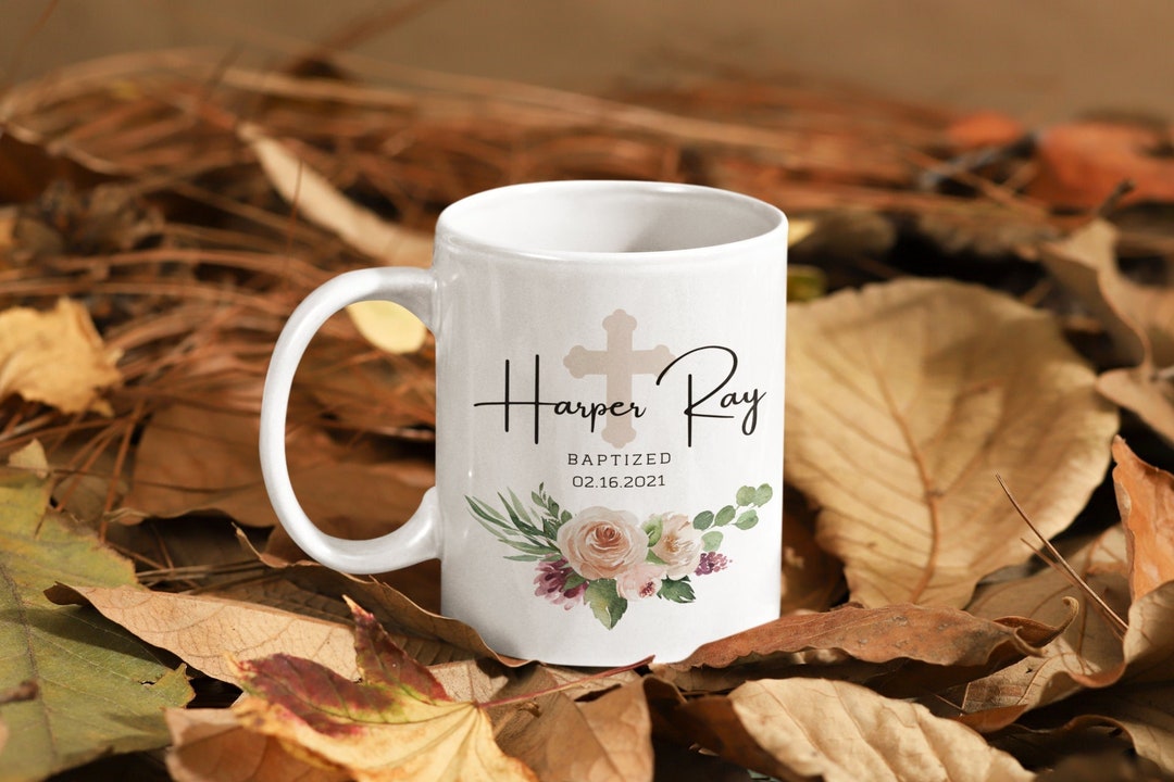 God Bless Christening Mug, Personalized Baptism Mug, Custom Name / Date ...