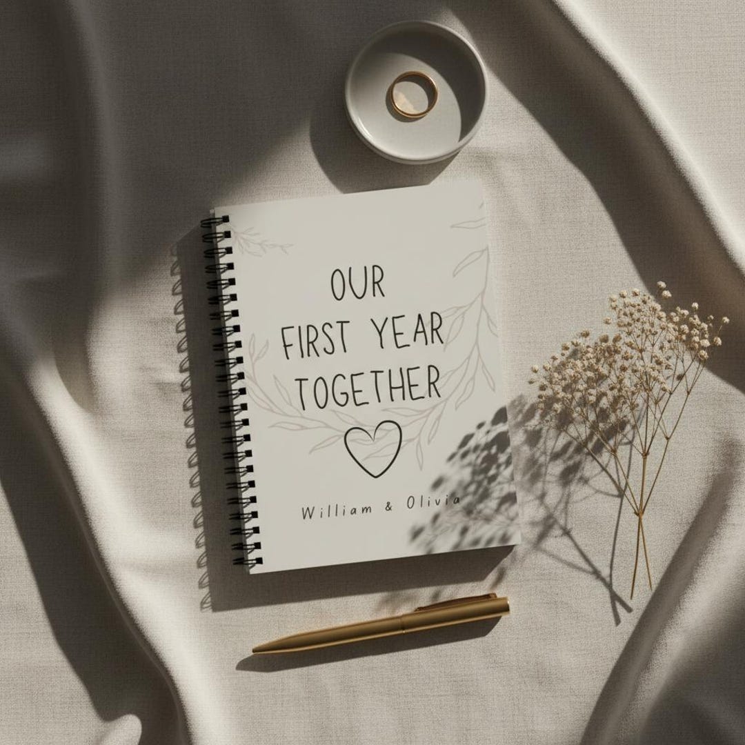 1 Year Anniversary Gift for Boyfriend, Personalized Notebook, Our First ...