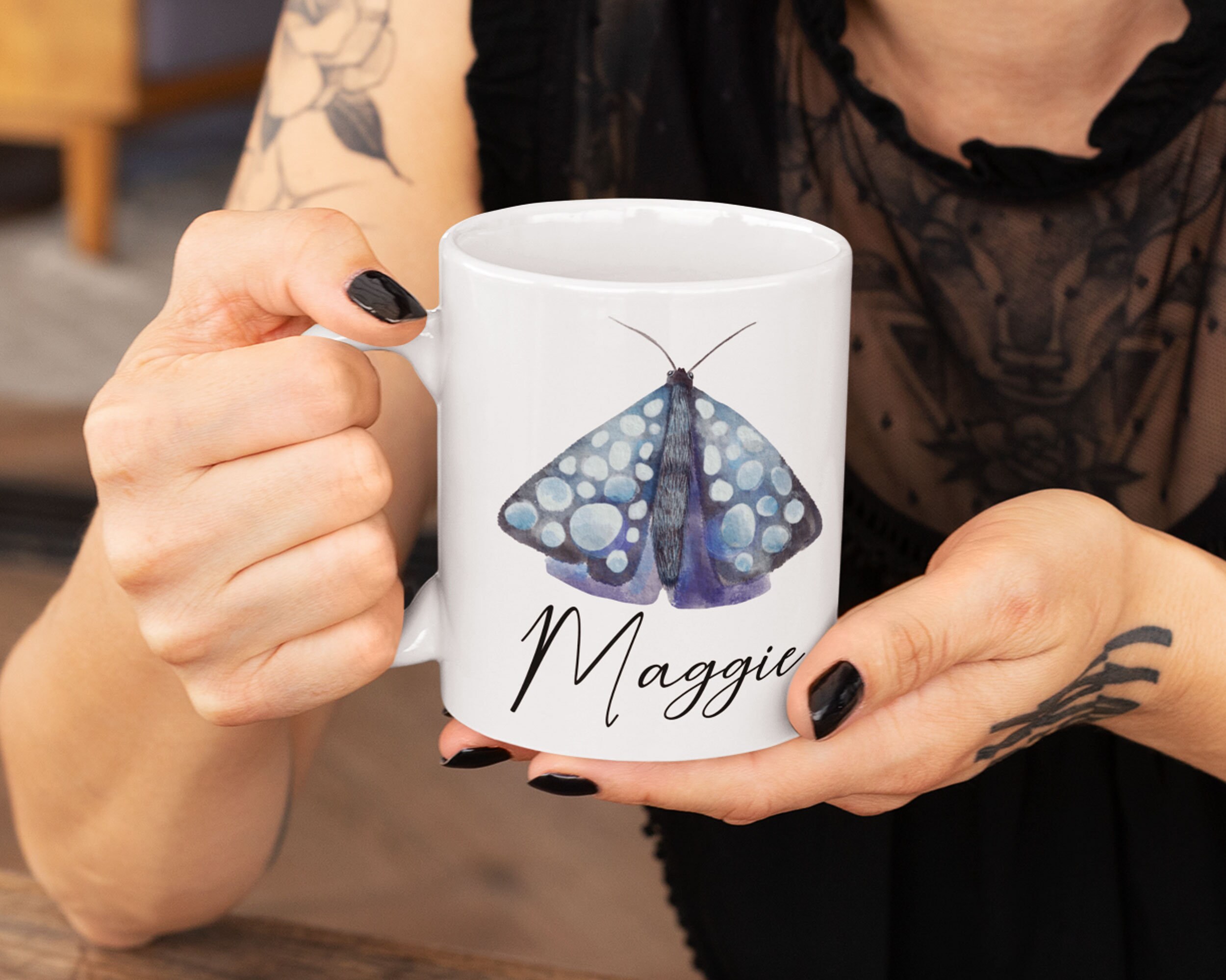 Moth Mug, Personalized Gifts, Butterfly Coffee Mug, Cute Butterfly ...
