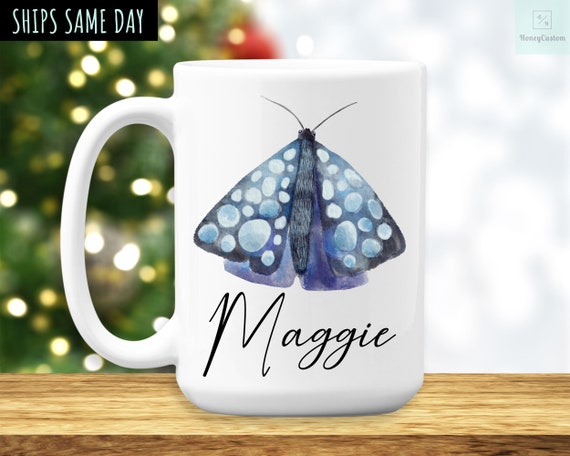 Moth Mug Personalized Gifts Butterfly Coffee Mug Cute | Etsy