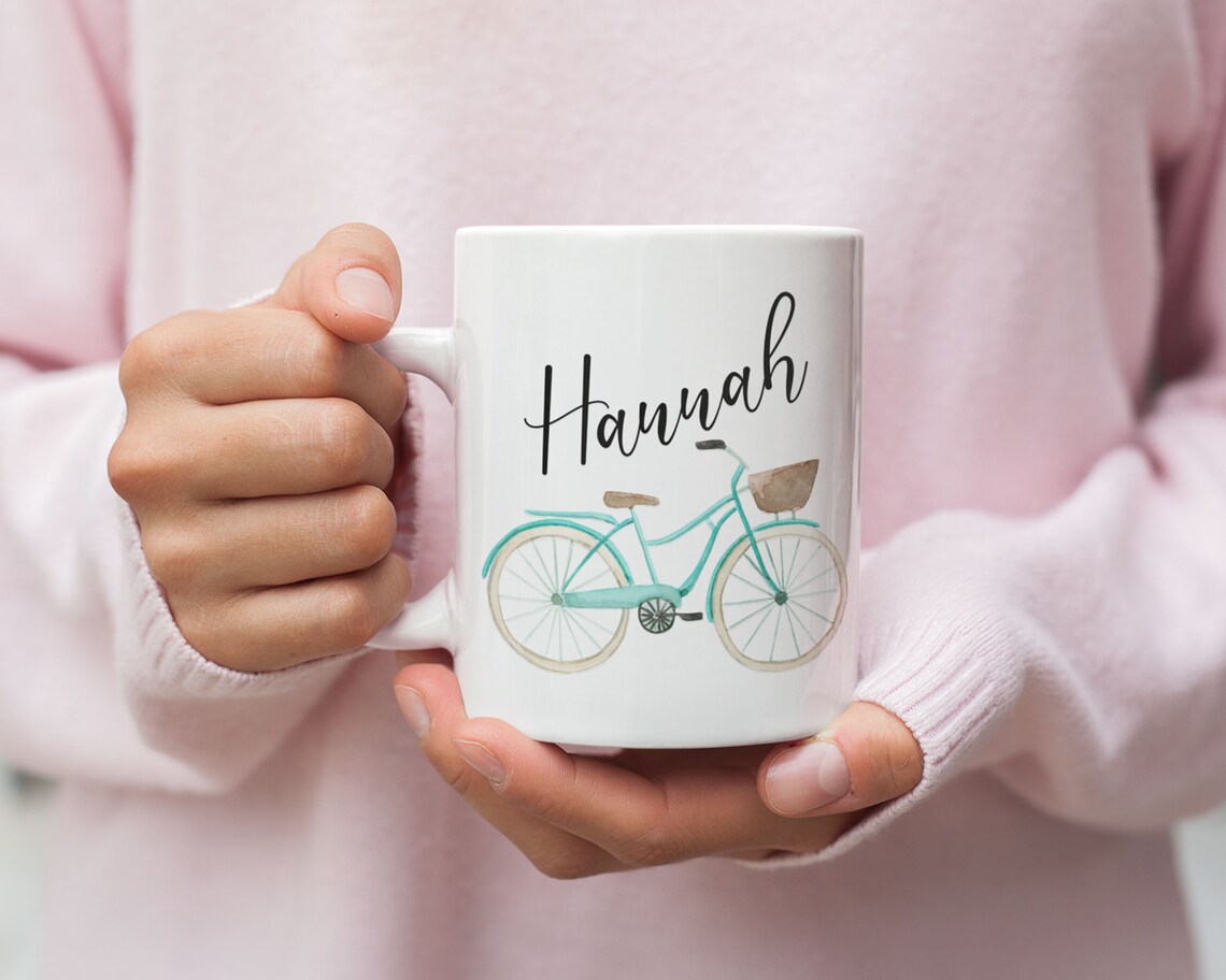 Bike Coffee Mug, Custom Cycling Mug, Cycling Gifts for Women, Girls ...