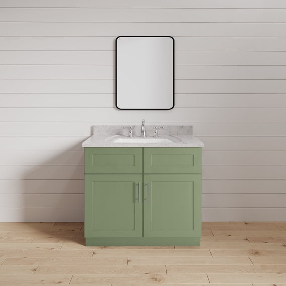 30 Inch Sage Green Bathroom Vanity Single Sink Sage Green Vanities Shaker Painted Cabinets 30 in Wide X 34.5 in High X 21 in Deep Etsy