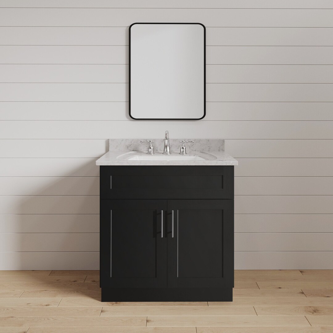 24 Inch Black Bathroom Vanity, Single Sink Black Vanities, Black ...
