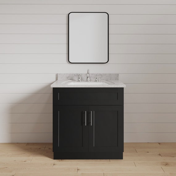 24 Inch Black Bathroom Vanity Single Sink Black Vanities Black Painted Cabinets 24 in Wide X 34.5 in High X 21 in Deep Etsy