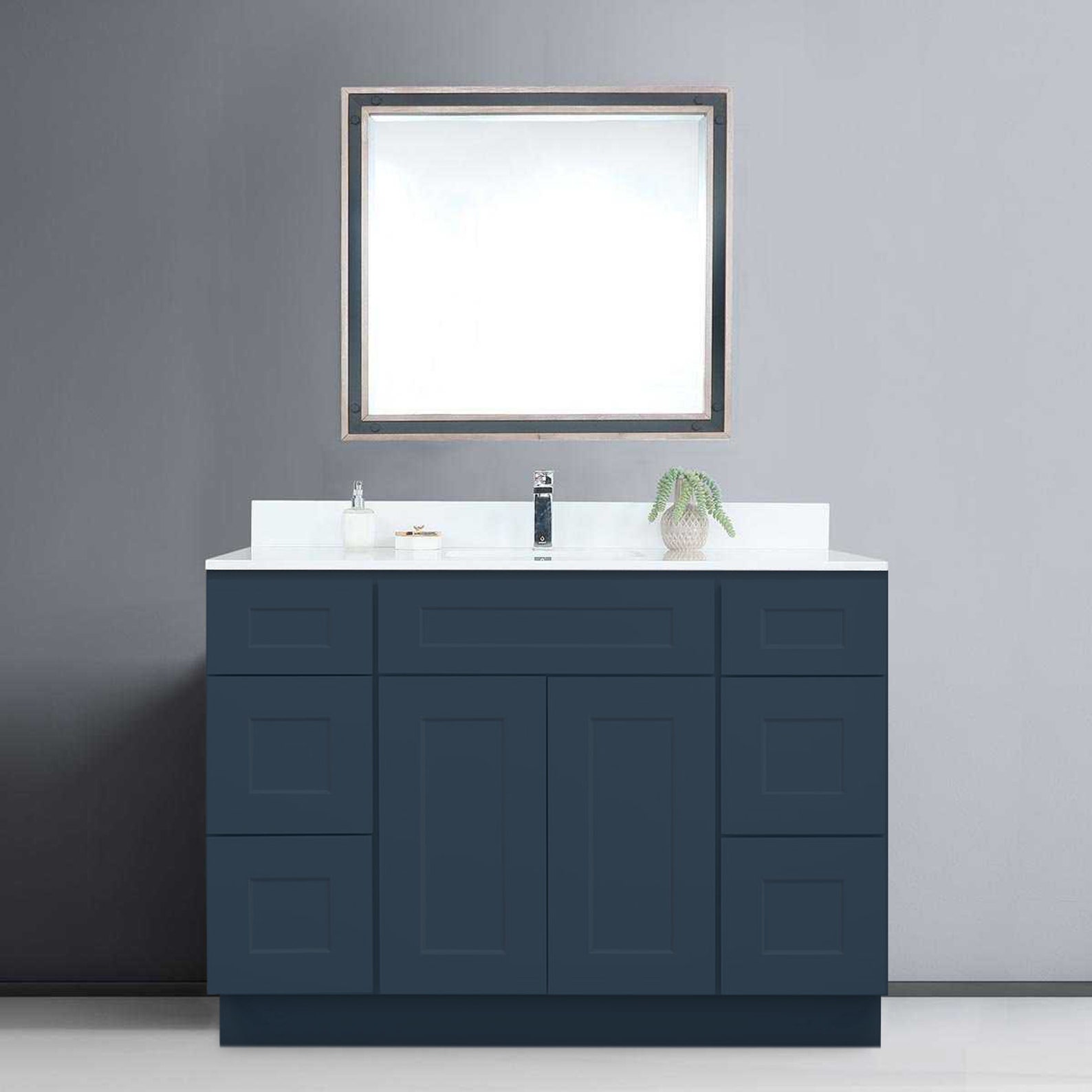 48 Bathroom Vanity Navy Blue Shaker Vanity Single Sink - Etsy