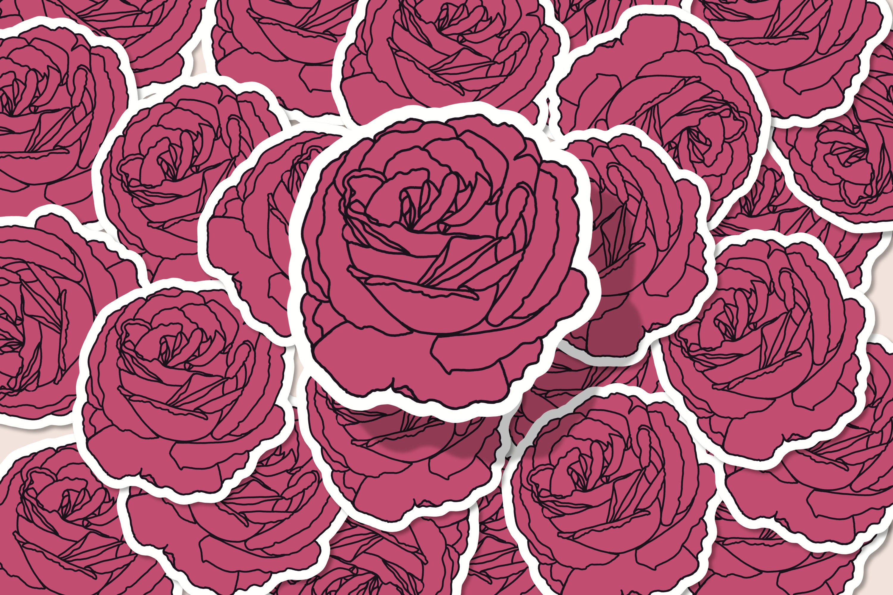Pink Rose Sticker State Flower Sticker Washington DC - Etsy
