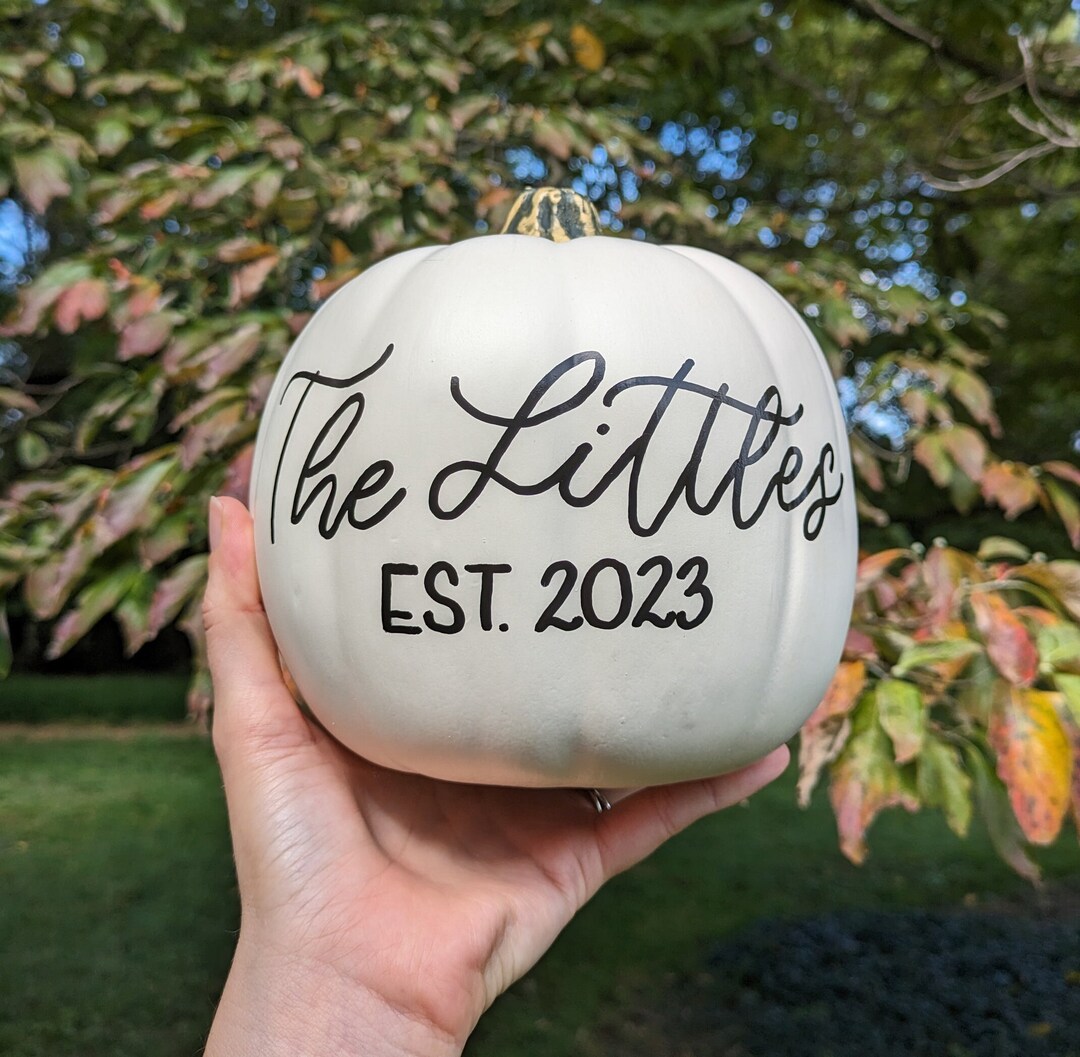 White Wedding Pumpkin Fall Wedding Gift Established 2023, Wedding Gift for Couple Unique ...