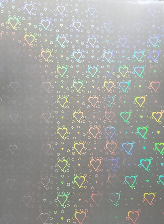 Heart Holographic Self Adhesive Sheet 10 Sheets | Etsy