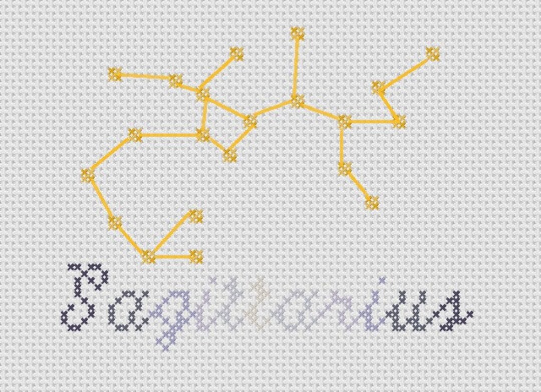 Sagittarius Constellation *PATTERN ONLY* Cross Stitch Horoscope ...