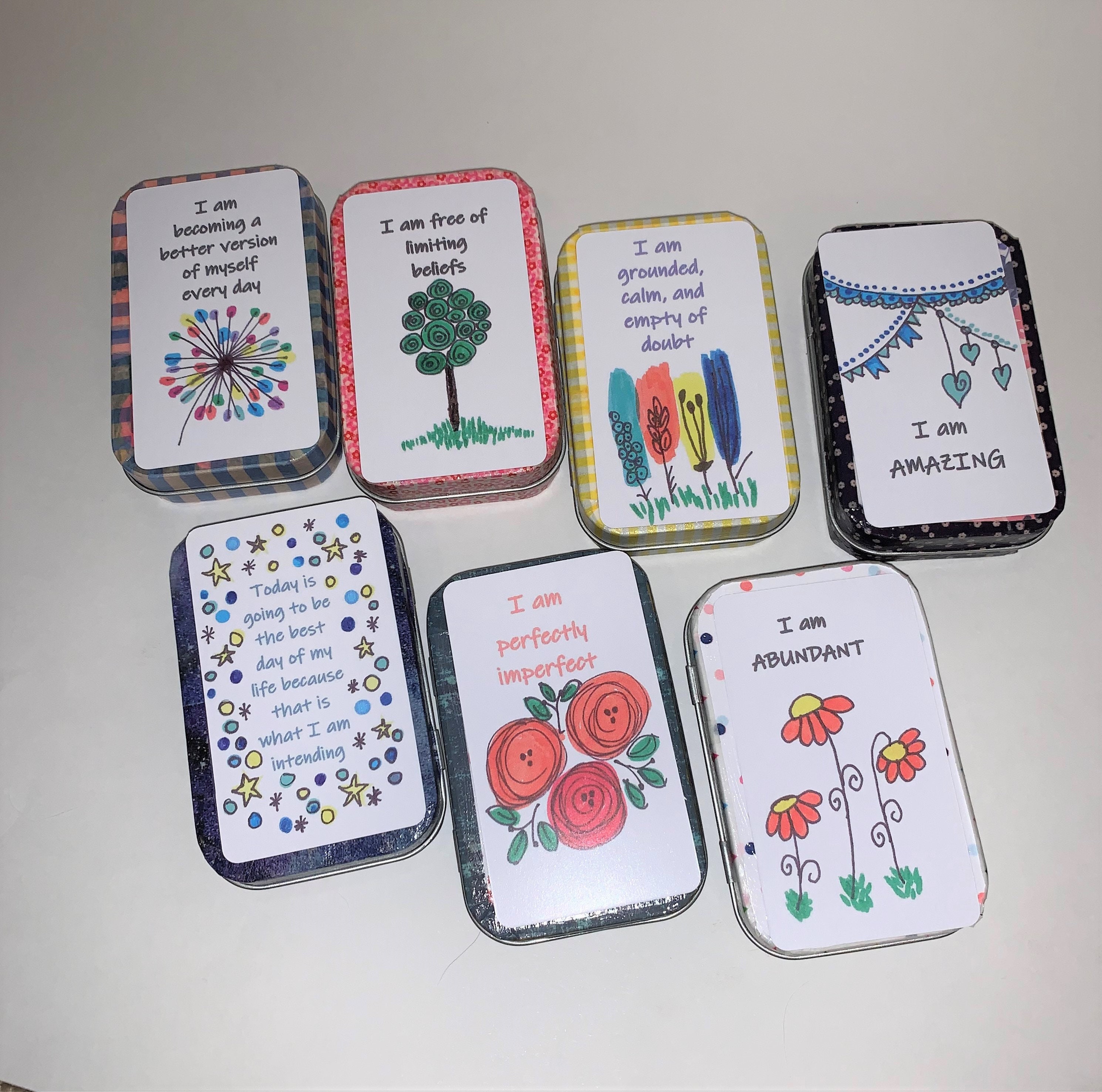 Affirmation Box With 21 Affirmation Cards, Polka Dots - Etsy UK