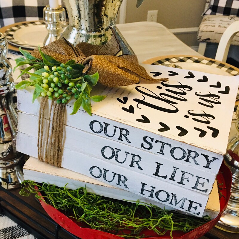 Stamped Book Stack - Etsy