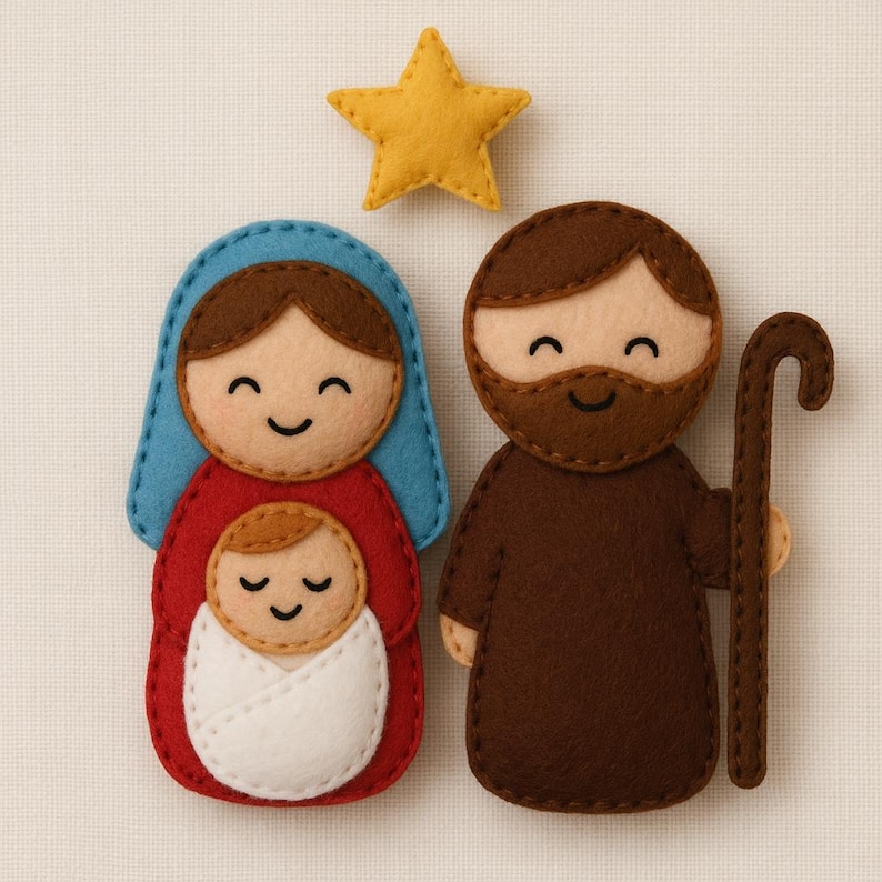 DIY Felt Nativity Tutorial – the Holy Family. This Step-by-step Guide ...