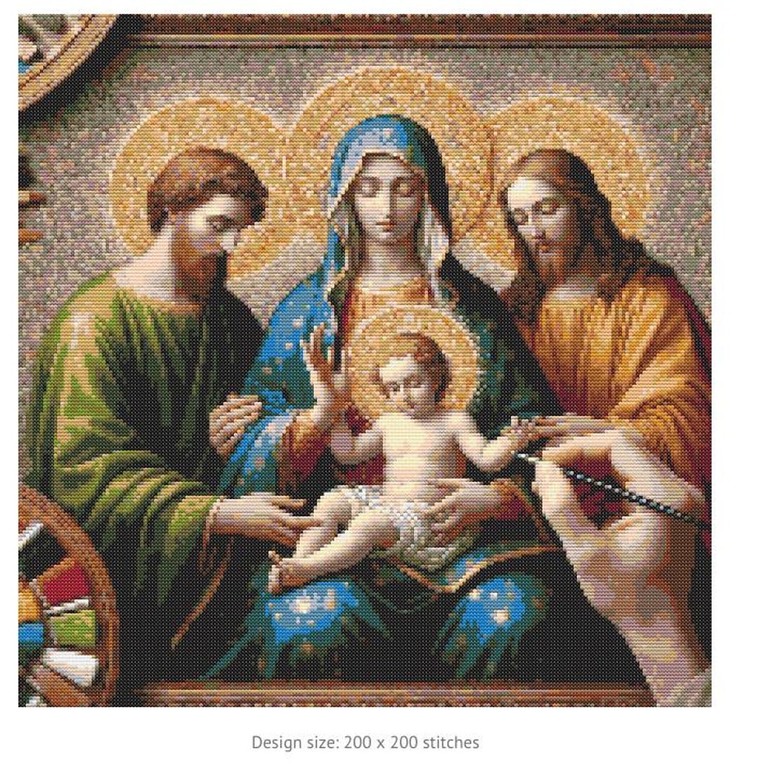 Cross Stitch Pattern, X Stitch,holy Family Cross Stitch Pattern ...