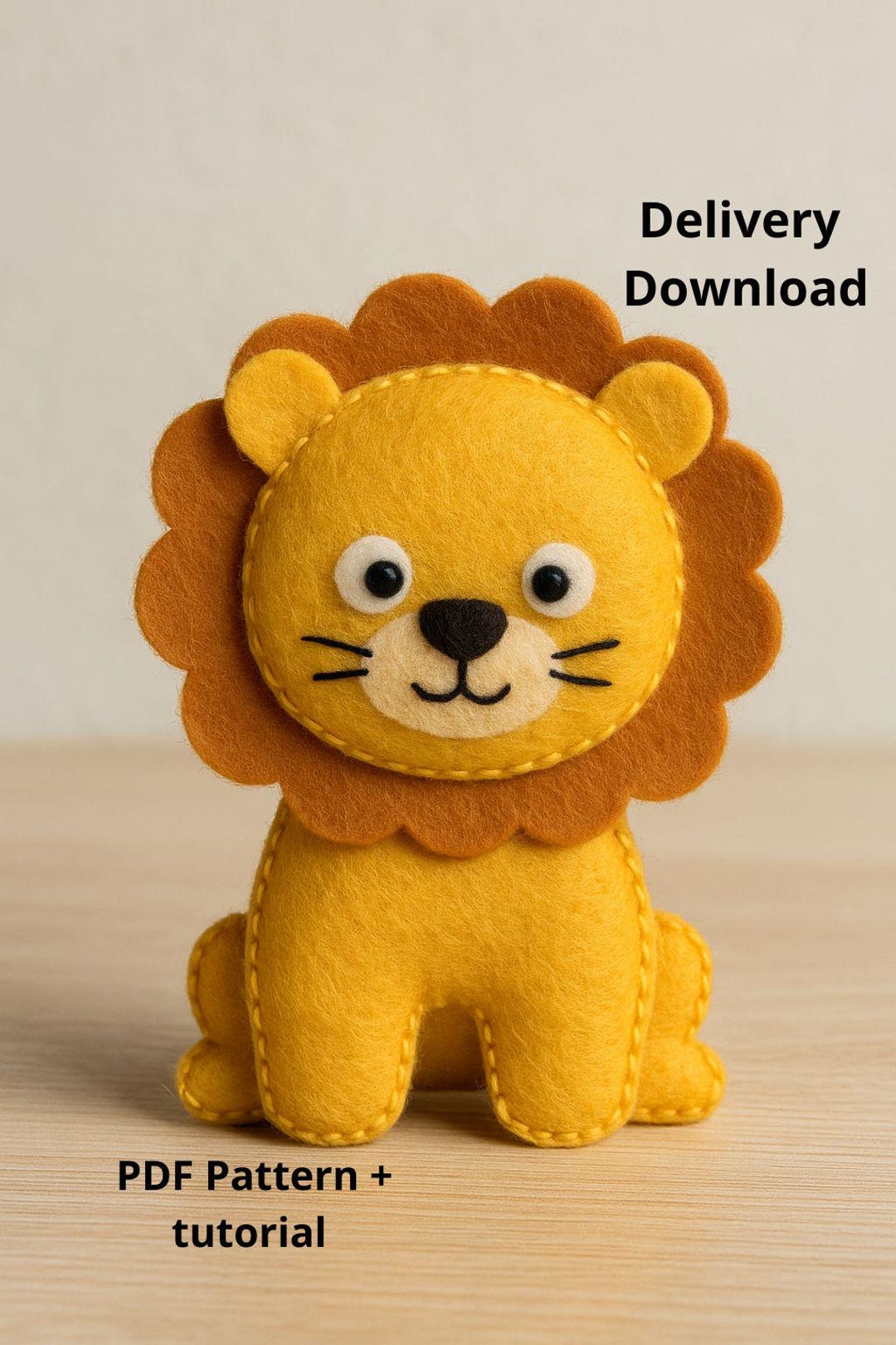 DIY Felt Lion – Step-by-step Guide Pdf + Pattern + Tutorial - Etsy