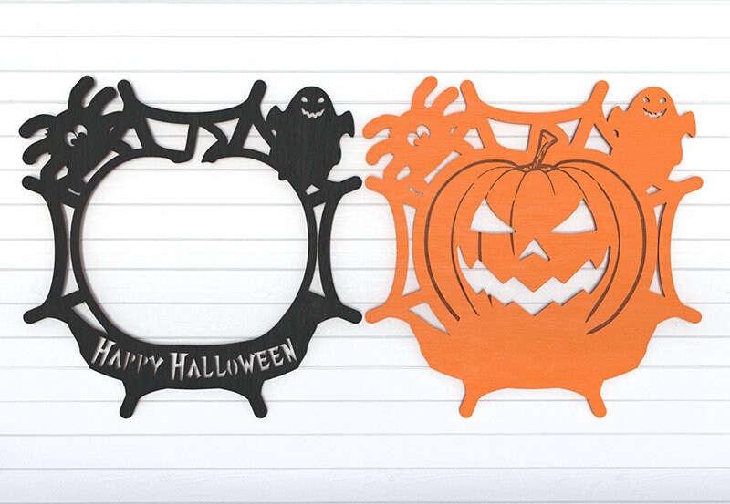 Halloween Door Hanger Pumpkin Face Halloween Sign Digital - Etsy