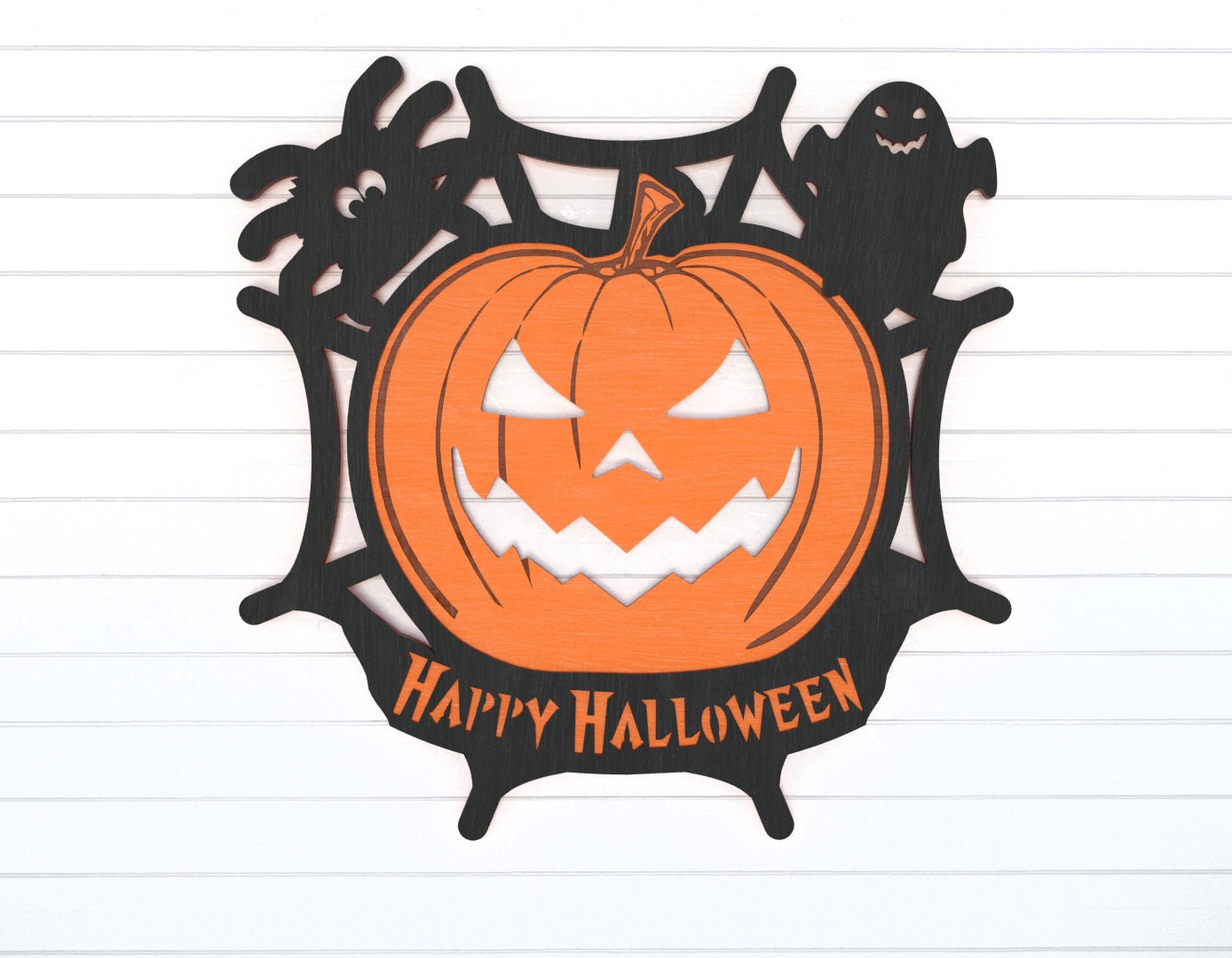 Halloween Door Hanger Pumpkin Face Halloween Sign Digital - Etsy