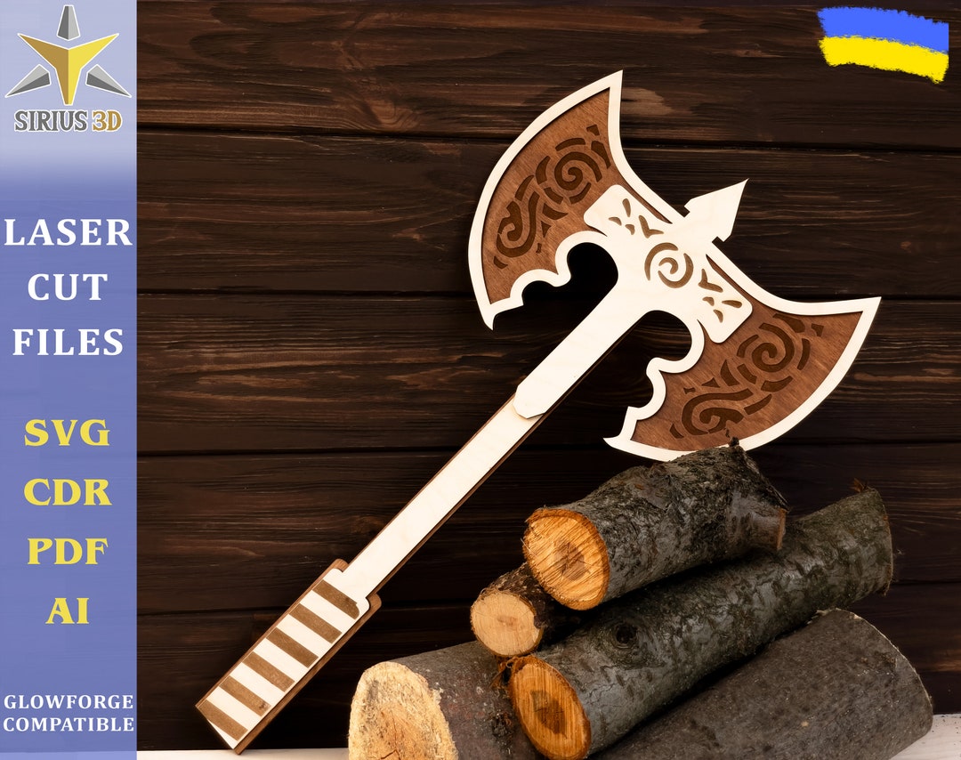 Laser Cut File Nordic Battle Axe | Svg Pdf Ai Cdr - Etsy