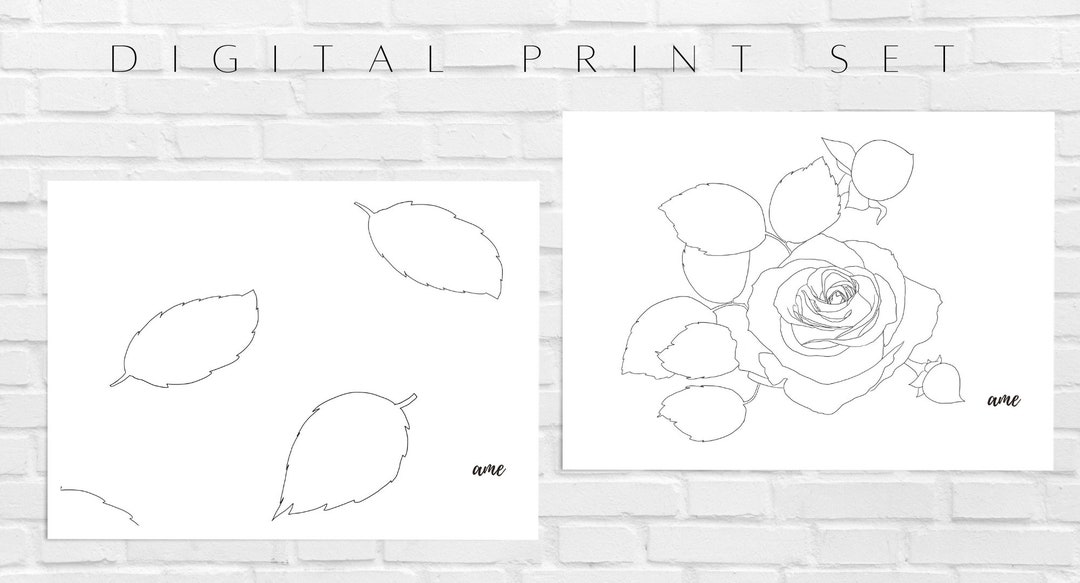 Printable Falling Leaves Line Art Instant Download - Etsy