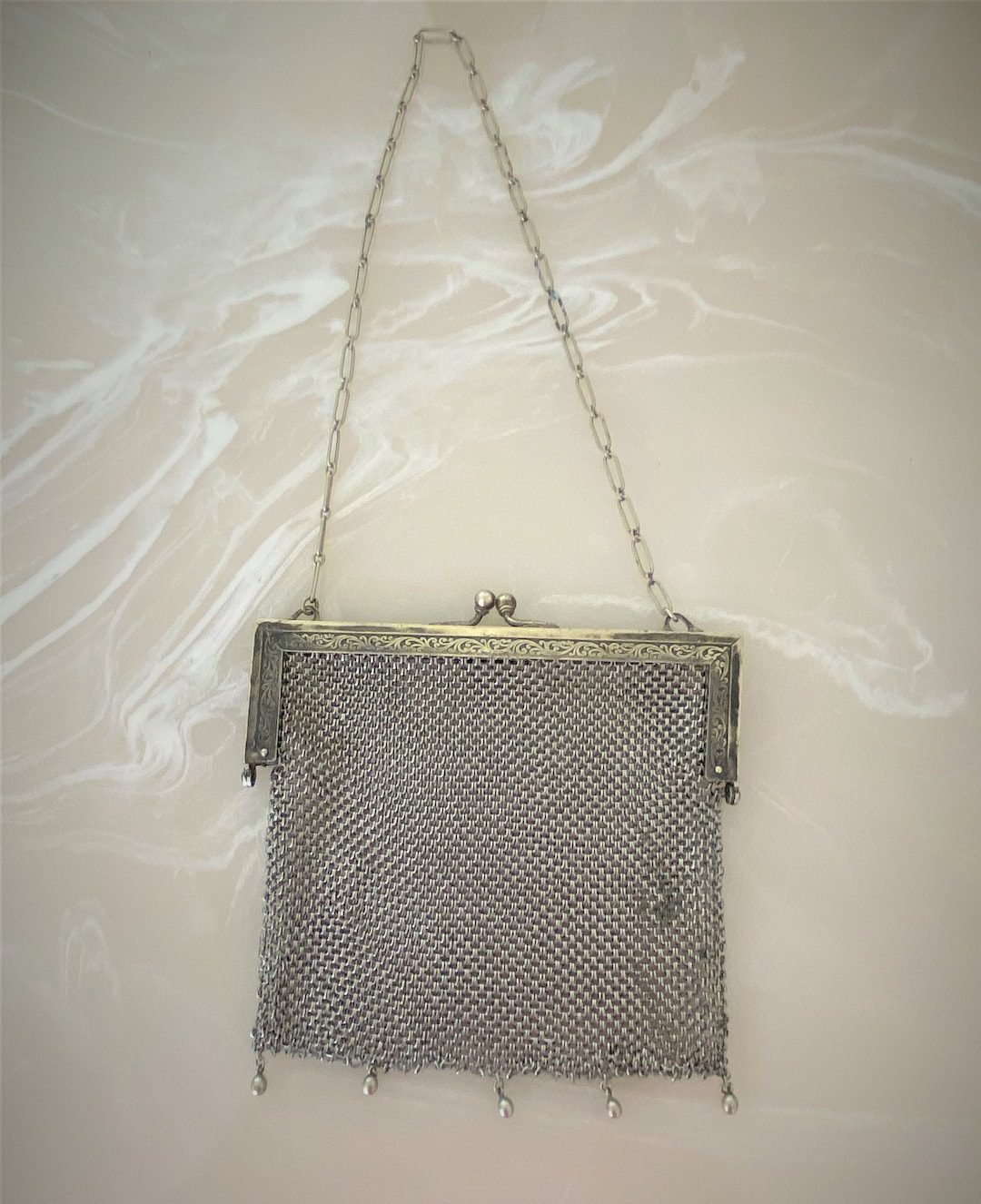 Antique German Silver Mesh Purse Vintage Wire Mesh Estate - Etsy