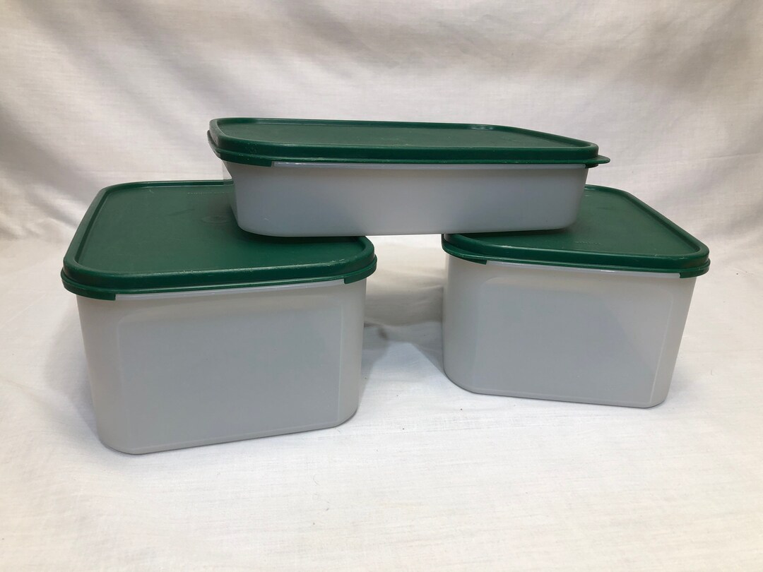 Vintage Tupperware Modular Mates, Storage Container With Green Lids, 8 ...