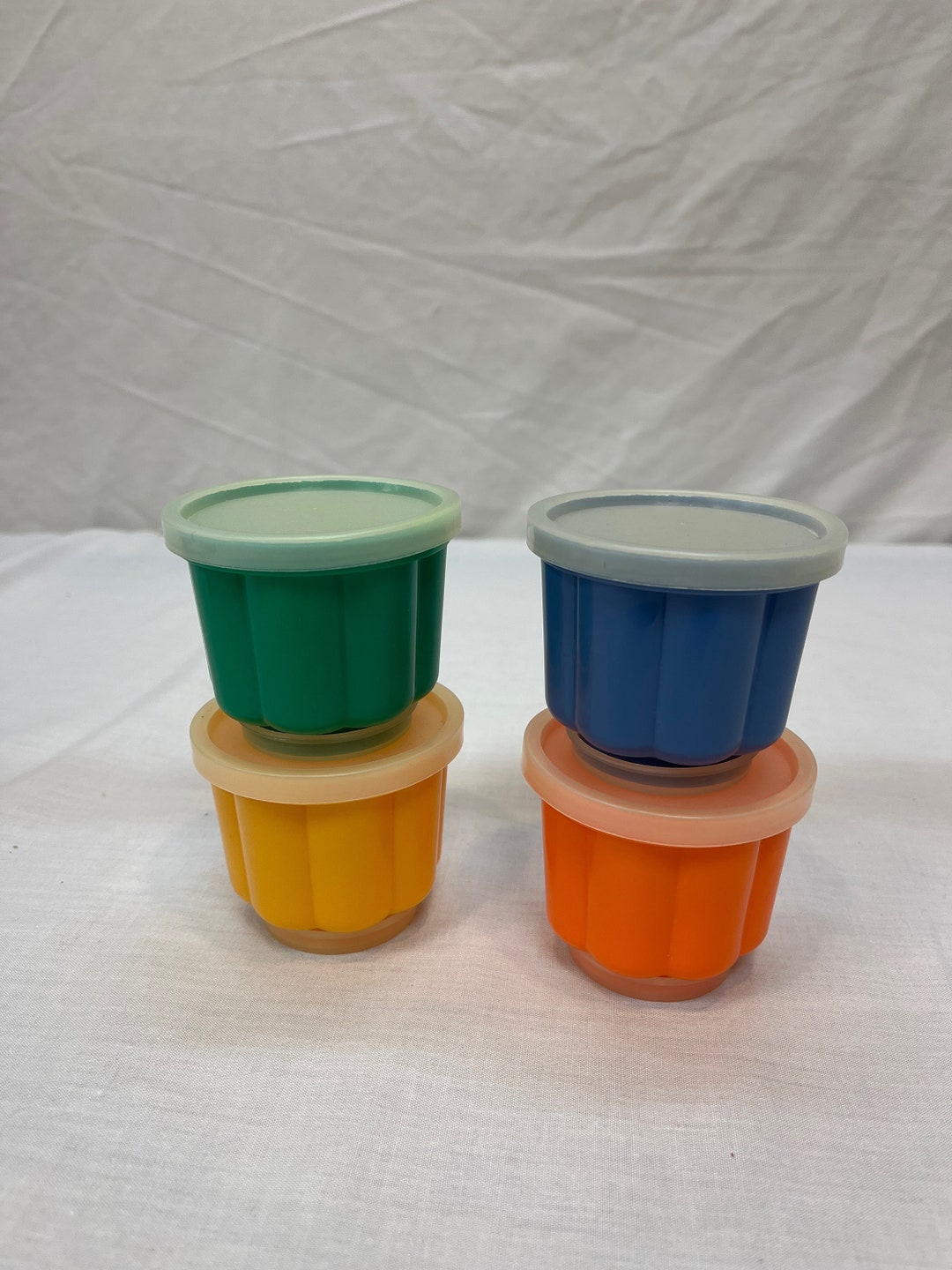 Vintage Tupperware Set of 4 Jello Molds, Mold With Lid, Retro ...