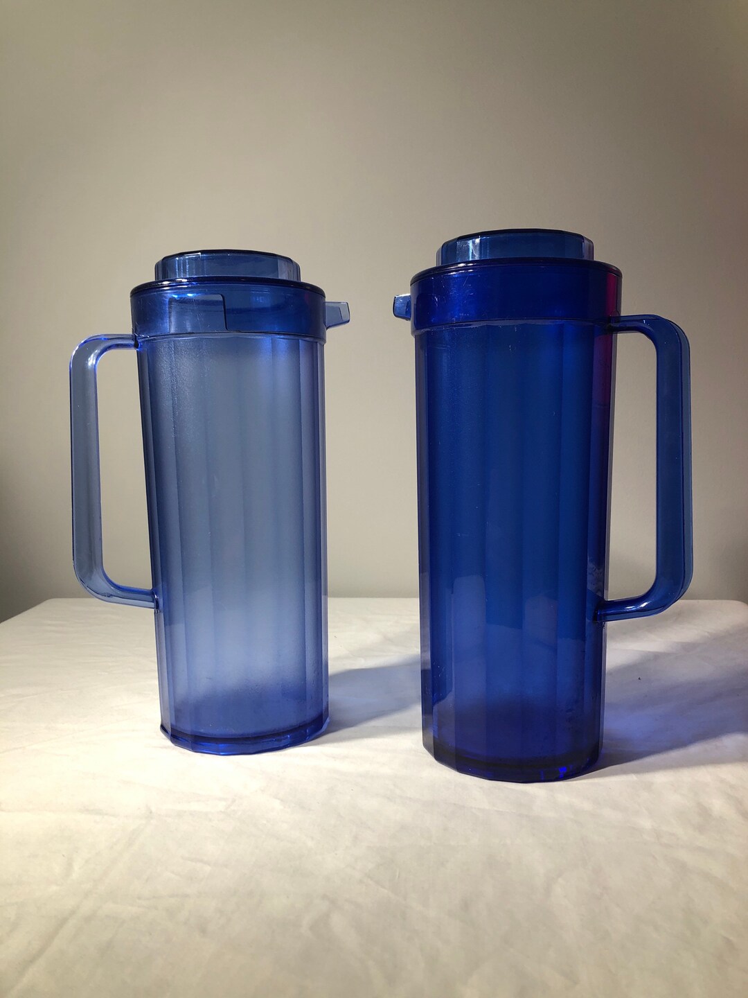 Tupperware Blue Pitchers, Two Quarts, Half Gallon, Blue, Tea, Lemonade ...