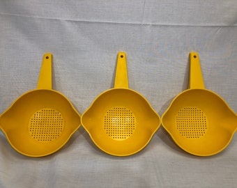 Vintage Tupperware Yellow Strainer 1200-7, 1 Quart Tupperware Strainer ...