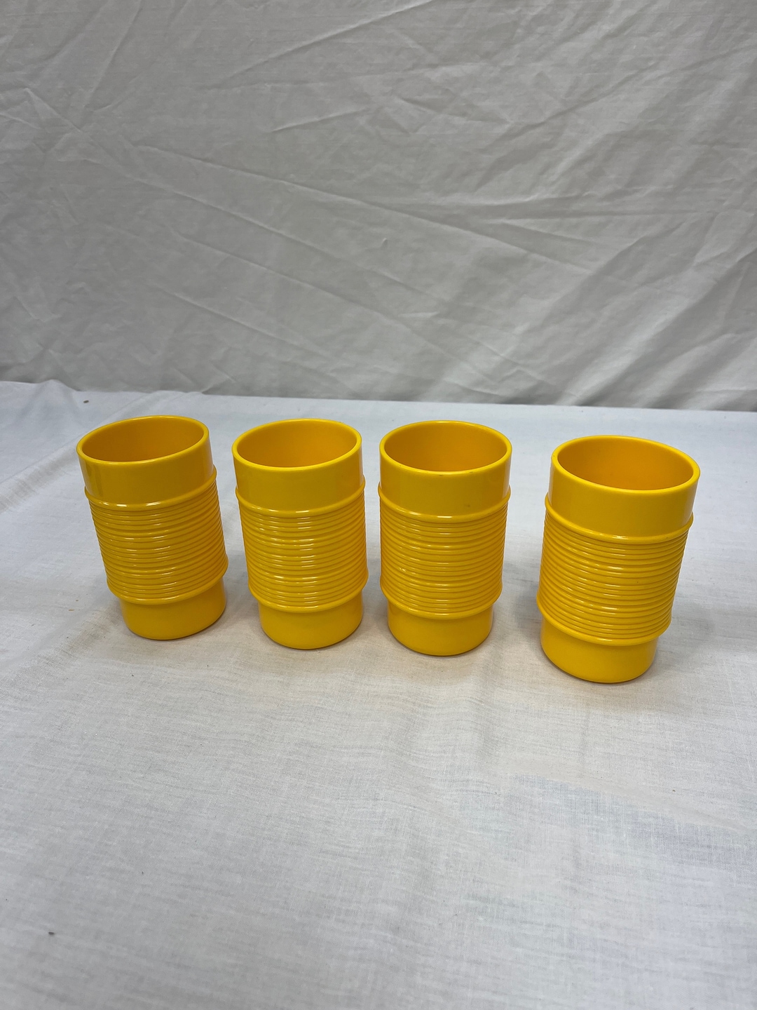 Vintage Rubbermaid Mugs, Bright Yellow, Cups, Set of 4, Tumblers ...