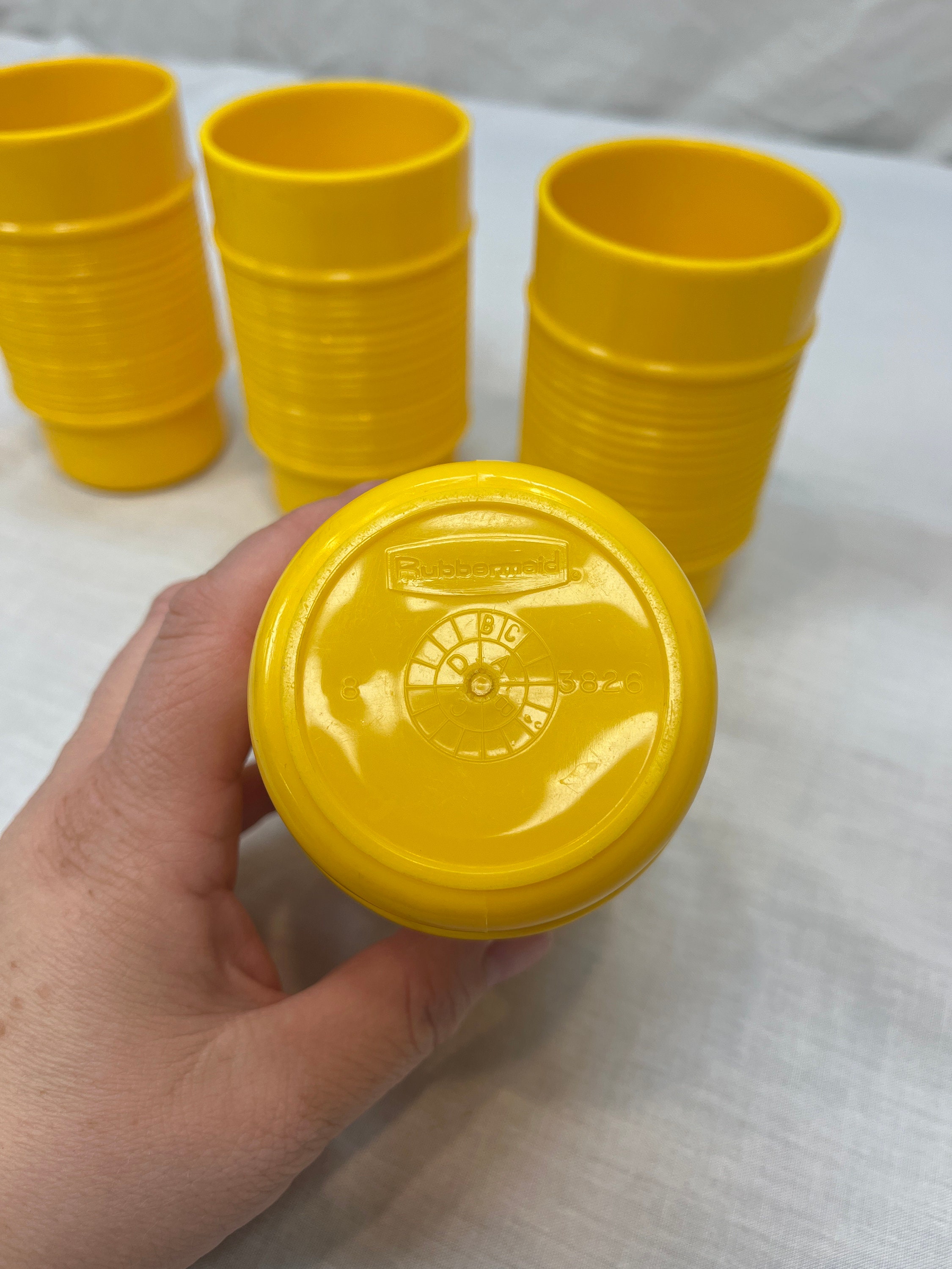 Vintage Rubbermaid Mugs Bright Yellow Cups Set of 4 - Etsy
