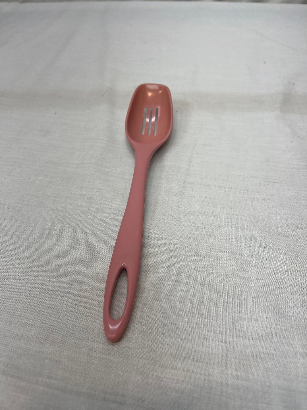 Vintage Pink Ensar Corp Slotted Spoon, Retro Spoon, Serving Spoon ...
