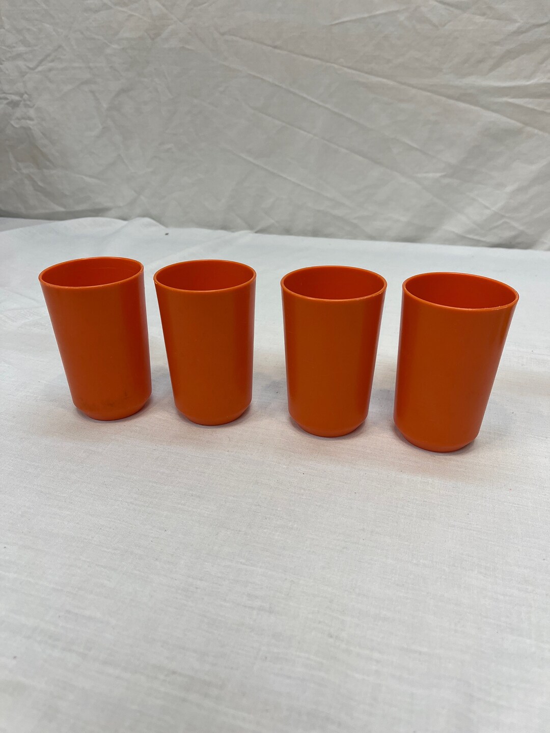Vintage Rubbermaid Orange Cups, Cups, Set of 4, Tumblers, Plastic Cups ...