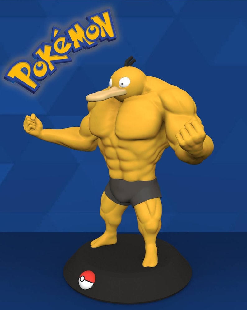 Ultra Swole Buff Psyduck 15cm/6 Inches Model Pokemon Amiibo - Etsy