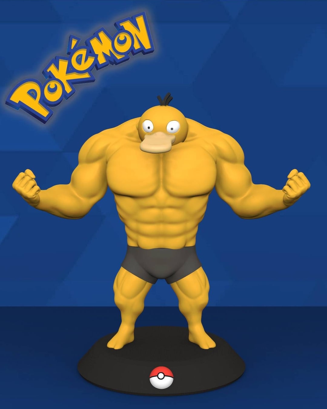 Ultra Swole Buff Psyduck 15cm/6 Inches Model Pokemon Amiibo - Etsy