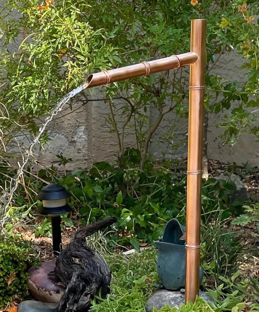 29" Japanese Copper Water Spout - Japanese Garden Sozu Bamboo Style - Etsy