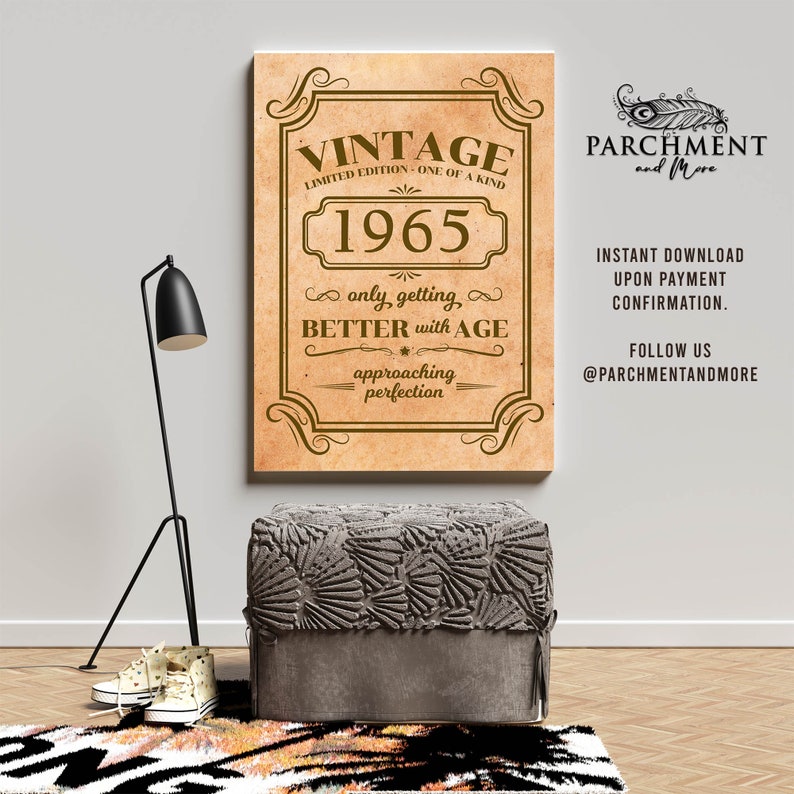 Printable 1965 Vintage Year Poster Download, Printable Wall Art, 60th ...