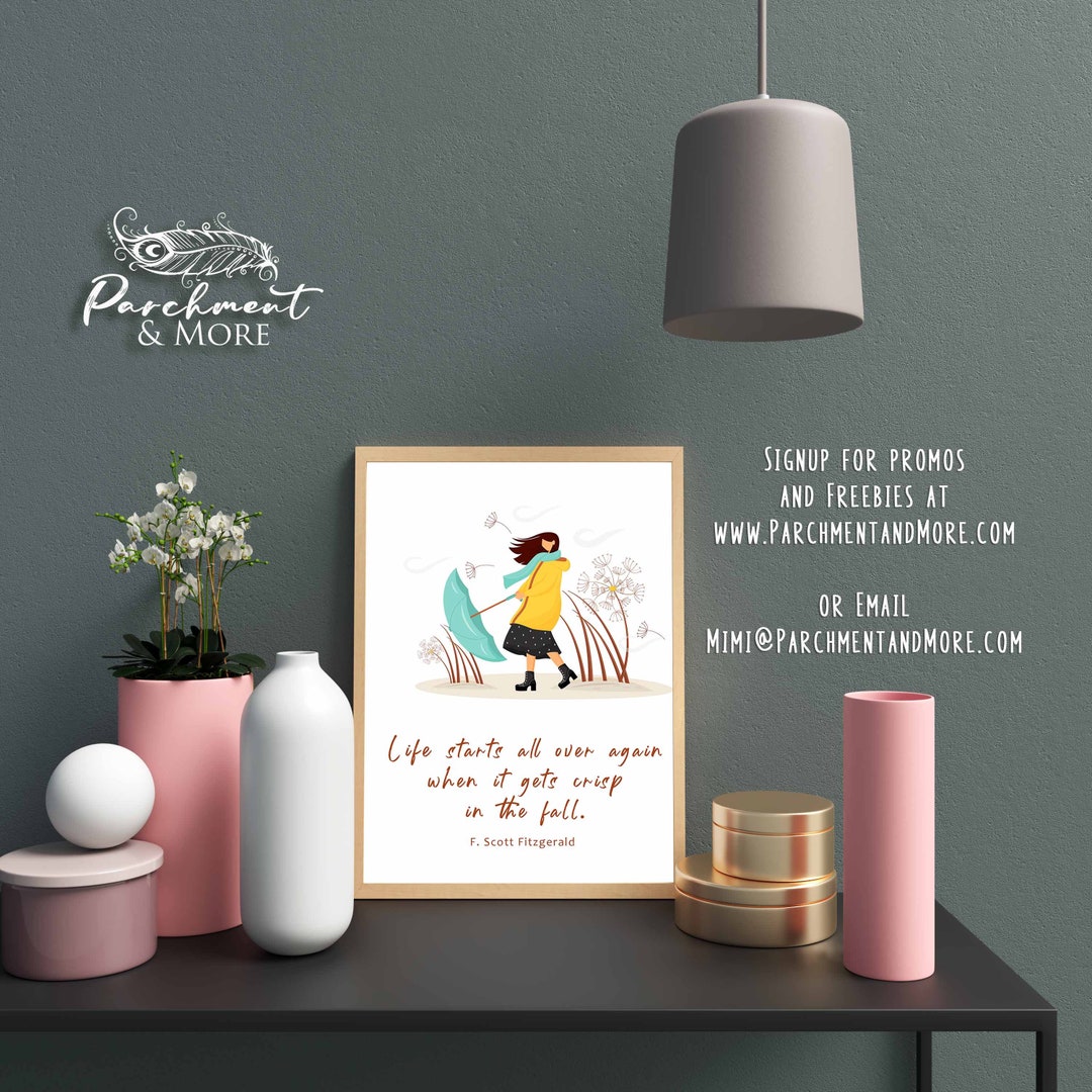 Printable Autumn Minimalist Poster, Inspirational Downloadable Art ...