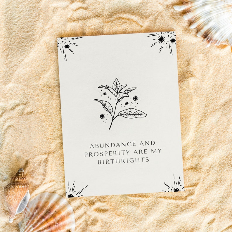 Printable 60 Abundance Mindset Daily Affirmation Cards | Boho Style ...